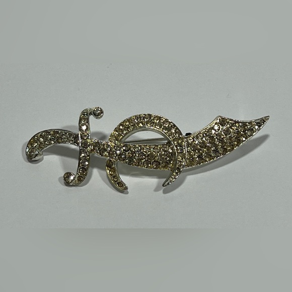 Other | Vintage Rhinestone Masonic Shriner Sabre Sword Saber Crescent ...